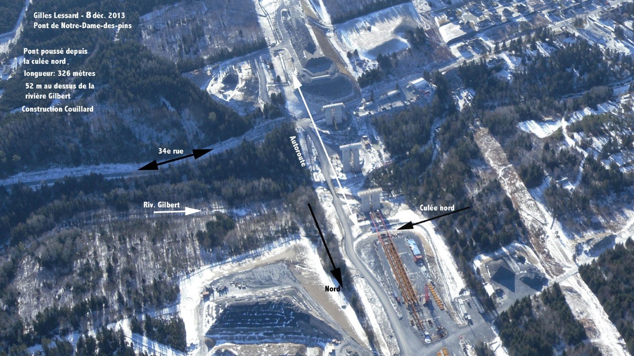Autoroute 73 : le pont qui surplombera la rivière Gilbert fait son chemin