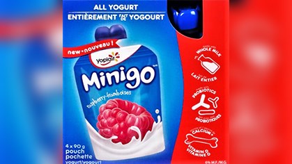 Rappel de sachets de yogourt de marque Yoplait Minigo et Liberté