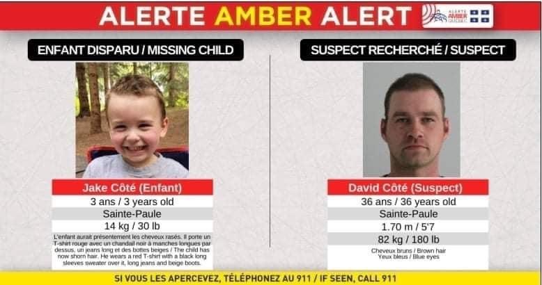 Alerte AMBER déclenchée pour retrouver un bambin de trois ans